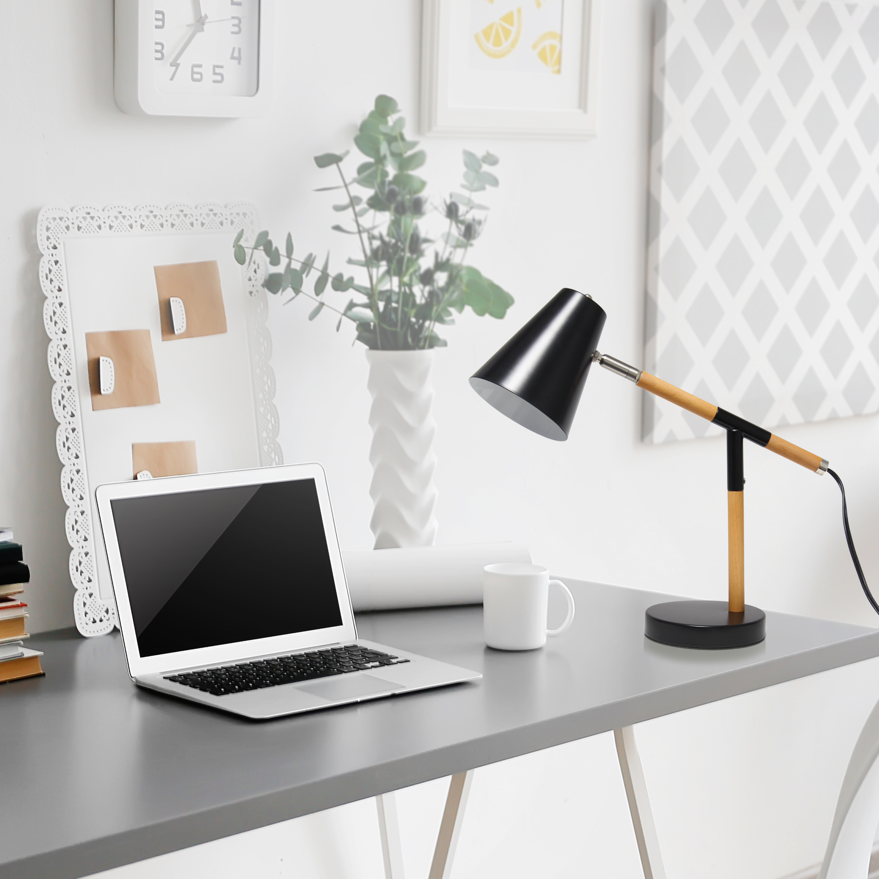 Simple Designs Matte and Wooden Pivot Desk Lamp - $29.8000 | OJCommerce