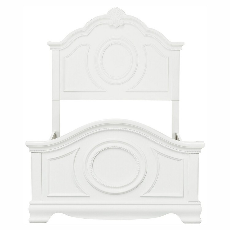 Benjara Lilya Traditional Twin Size Bed, Bead ing and Shell Motif ...