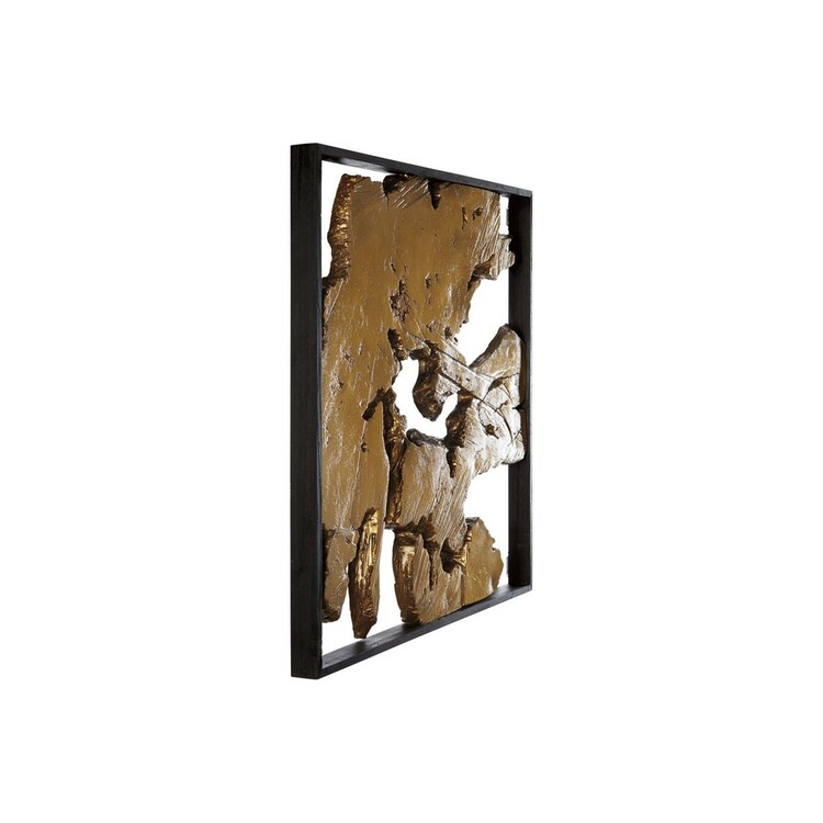 Benjara Square Frame Wall Decor with Wooden Abstract Cut Out Pattern ...