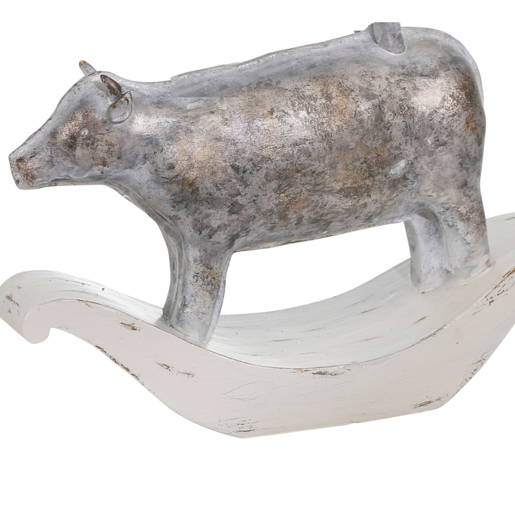 Benjara Decorative Polyresin Sculpture with Stacked Animals, White and ...