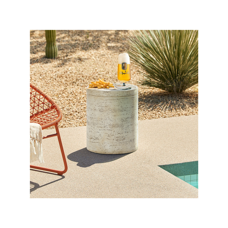 HomeStock Art Nouveau Allure Beige And Brown Mgo 13.6" Round Outdoor ...