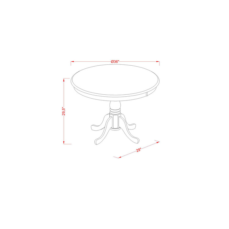 HomeStock Classic Comfort Round Table Butter Cream Color Table Top ...
