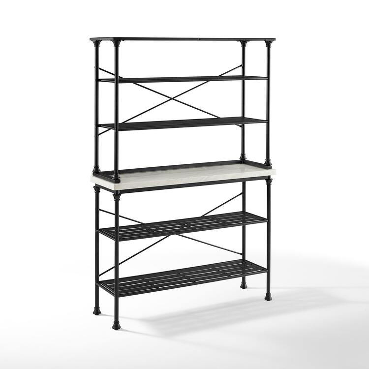 Maykoosh Retro Renaissance 2-Piece Baker's Rack with Hutch Steel with ...