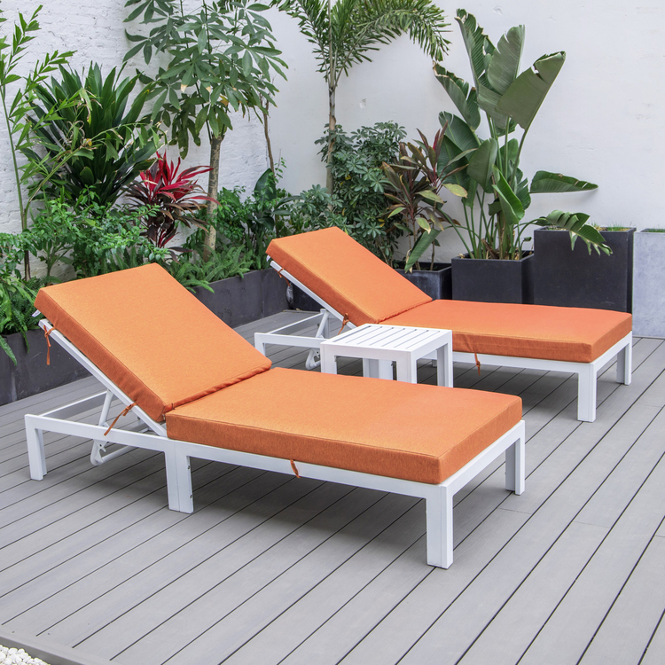 Maykoosh Timeless Trends Modern Outdoor White Chaise Lounge Chair With ...