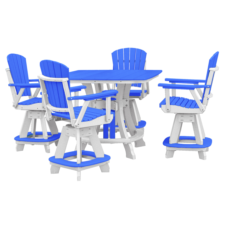 Blue Counter Height Dining Set with UV Resistant Recycled Poly Resin ...