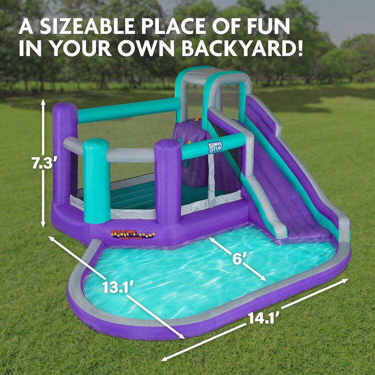 Sunny & Fun Inflatable Water Slide, Blow up Child Pool Bounce House for ...