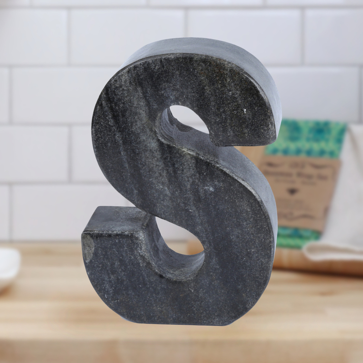 Creative Home Genuine Black Marble Letter S, Bookends - OJCommerce.com