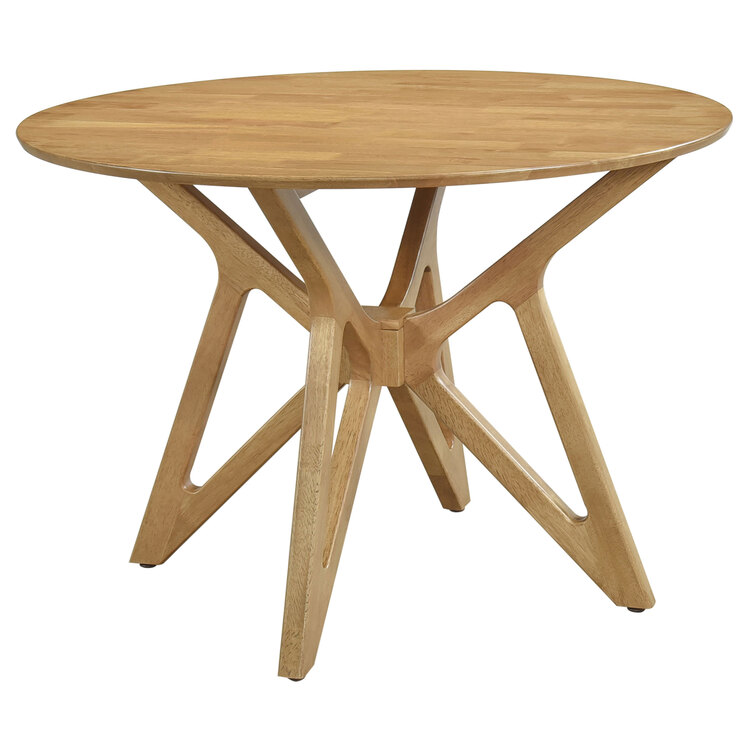 Coaster Elowen Round 42-inch Solid Wood Dining Table Light Walnut ...