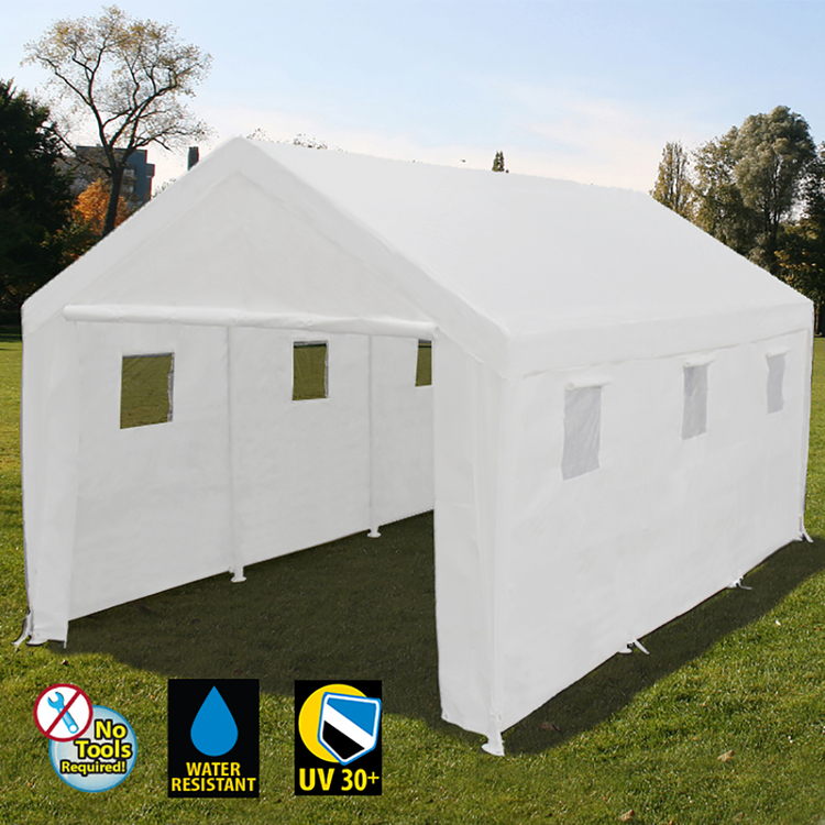 King Canopy 10x20 Enclosed Canopy - Hercules Carport with Snow Load Kit ...