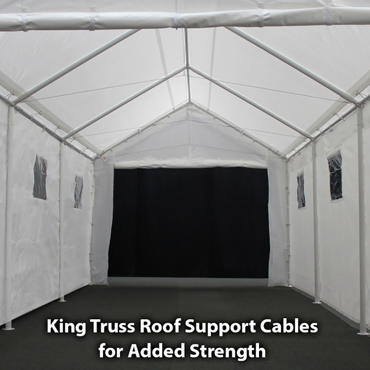King Canopy 10x20 Enclosed Canopy - Hercules Carport with Snow Load Kit ...