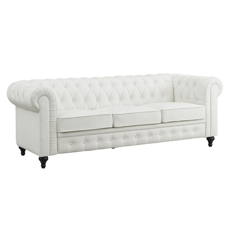 Emery Chesterfield Sofa & Accent Chair with Rolled Arms, Tufted ...