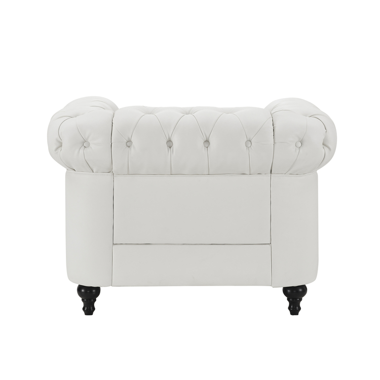 Emery Chesterfield Sofa & Accent Chair with Rolled Arms, Tufted ...