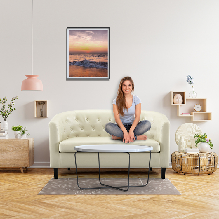 Naomi Home Emma Button Tufted Faux Leather Loveseat - OJCommerce.com