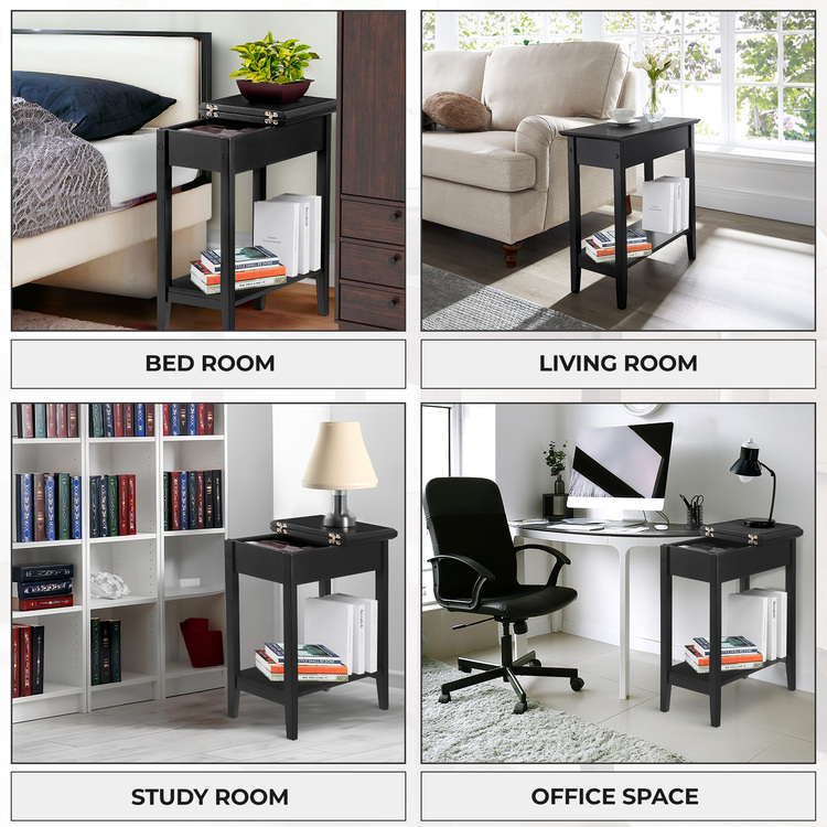 Naomi Home Roxy Flip Top End Table with Storage for Living Room ...