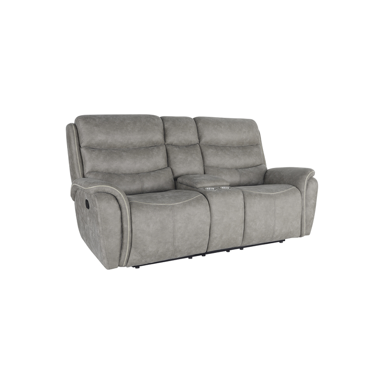 New Classic Furniture Kamari 2 Piece Reclining Sofa And Loveseat-Gray ...