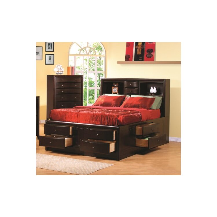Coaster Phoenix Queen Bookcase Bed with Underbed Storage Drawers ...