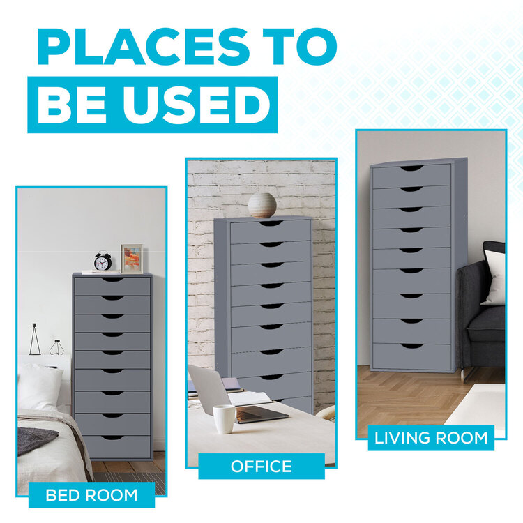 File Storage Cabinet with 9 drawers from Naomi Home - OJCommerce.com