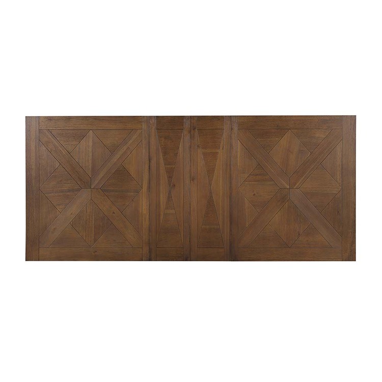 Dining Tables Rustic Brown Oak Gray Fabric - Acme - OJCommerce.com