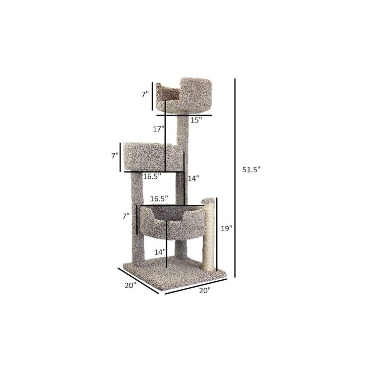New Cat Condos Real Wood Cat Tree - Deluxe Carpeted Tower for Large ...