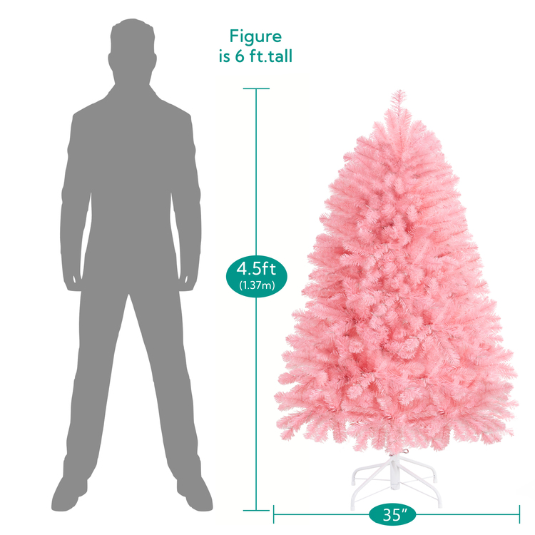 Martina Pink Christmas Tree Prelit, Realistic Artificial Christmas Tree ...