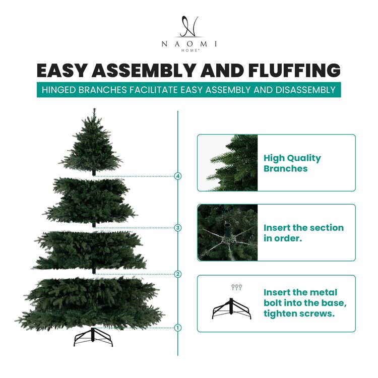Naomi Home Cynthia Prelit Artificial Christmas Tree in Dark Green ...