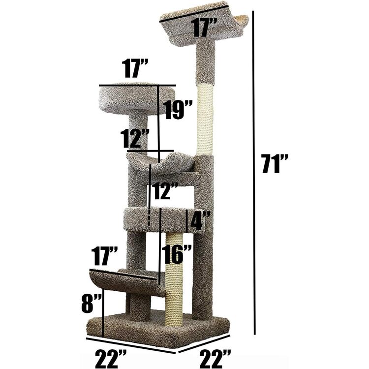Prestige Cat Trees 5 Level Staggered Cat Tree Cat Play Tower, Large ...