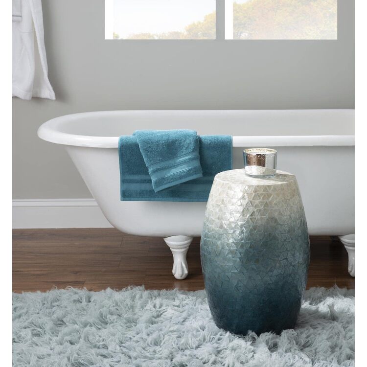 Modern Capiz Shell Drum Table 13.75 x 19.75 inches - Linon - OJCommerce.com