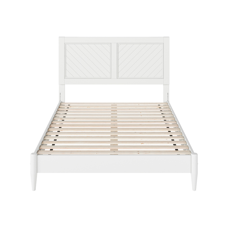 AFI Berkshire Full Solid Wood Low Profile Platform Bed in White ...