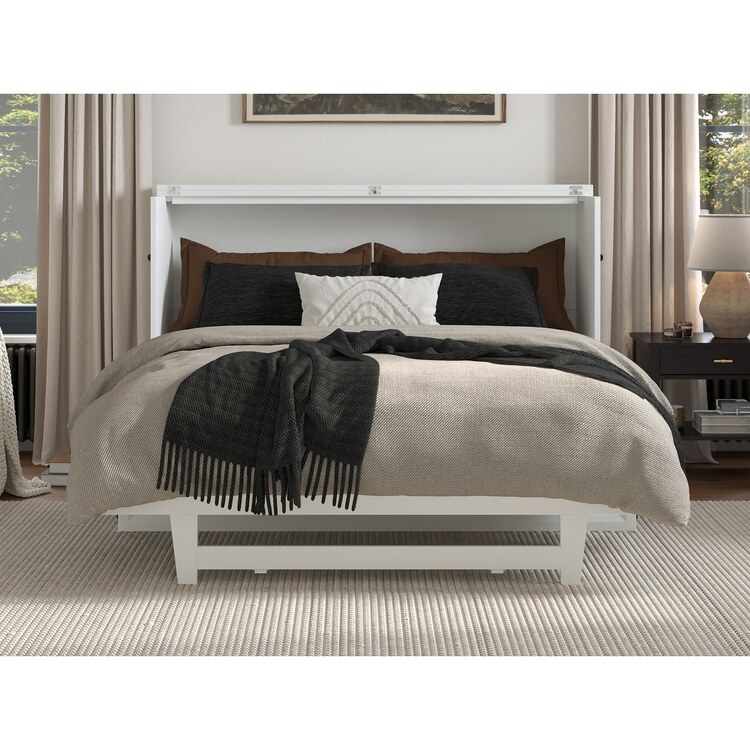 AFI Santa Fe Queen Solid Wood Murphy Bed Chest with Mattress and Built ...