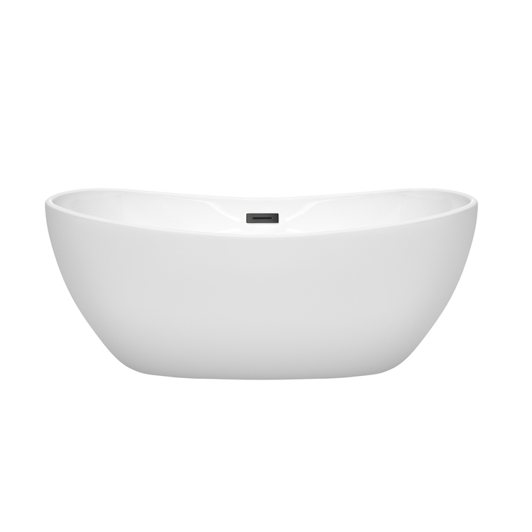 Wyndham Collection Rebecca 60 Inch Freestanding Bathtub in White with ...