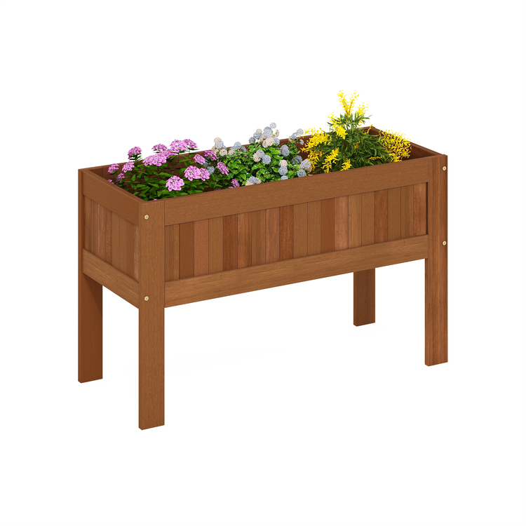 Furinno Tioman Outdoor Elevated Standing Planter Box, Raised Garden Bed ...