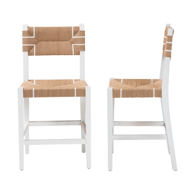 bali & pari Talli Bohemian Paper Loom and White Mahogany Wood 2-Piece ...