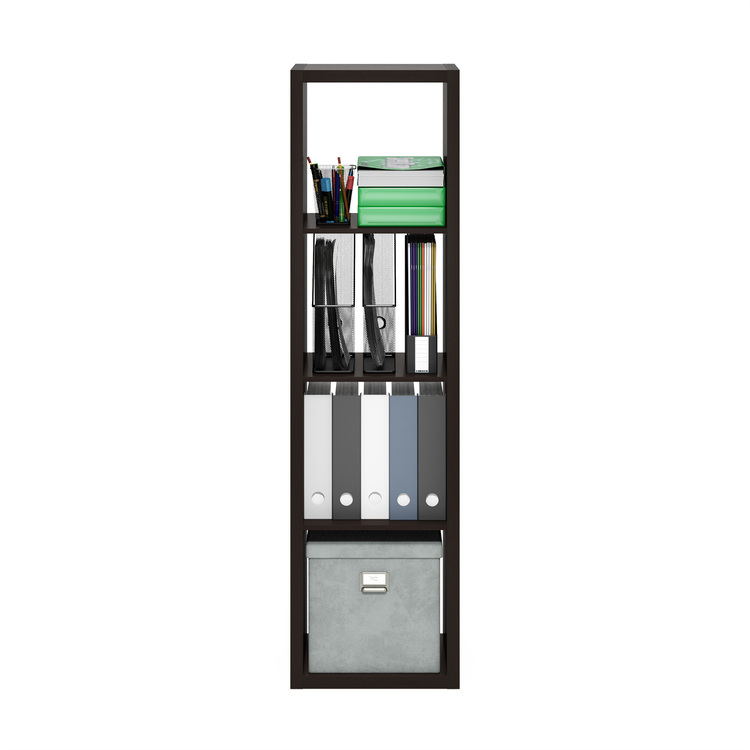 Furinno Cubicle Open Back Decorative Verticle Cube Storage Organizer, 4 ...