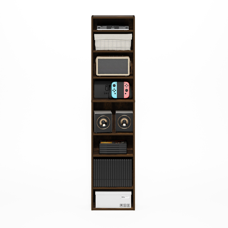 Furinno Indo 8-Tier Adjustable Shelves Multimedia Media Storage Tower ...