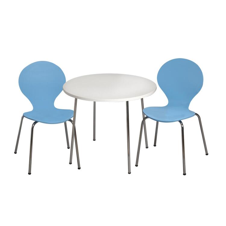 Modern Children's Table and 2 Chair Set with Chrome Legs