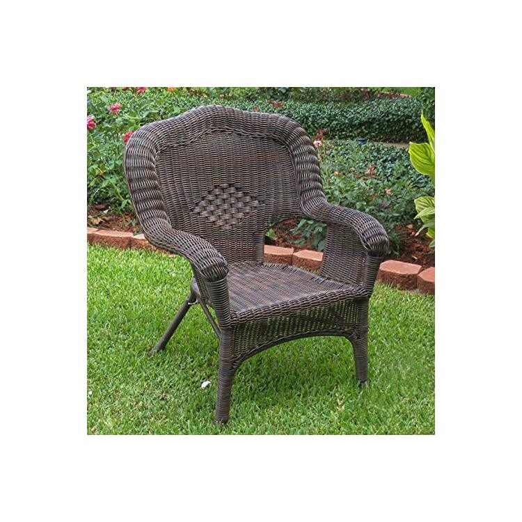 International Caravan Camelback Resin Wicker Patio Chair - OJCommerce.com