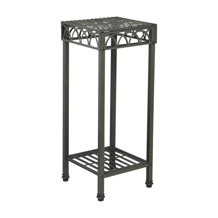 International Caravan Iron Square Plant Stand - 14 Inch - Antique Black ...