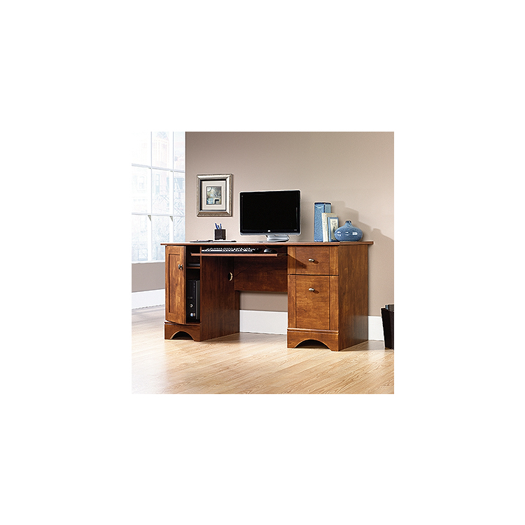 Maple Finish Computer Desk with Storage and Ergonomic Design - Sauder ...