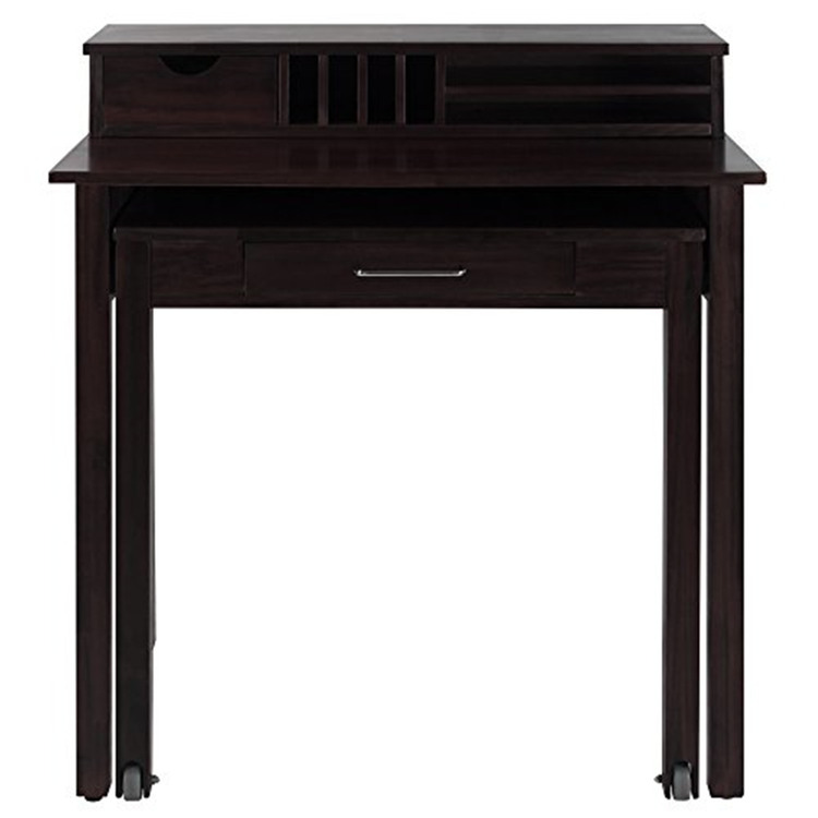 Casual Home Roll Out Desk With Hutch
