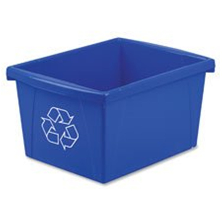 HomeStock Mediterranean Mingle Open Recycling Bin, Blue, 4-Gallon ...