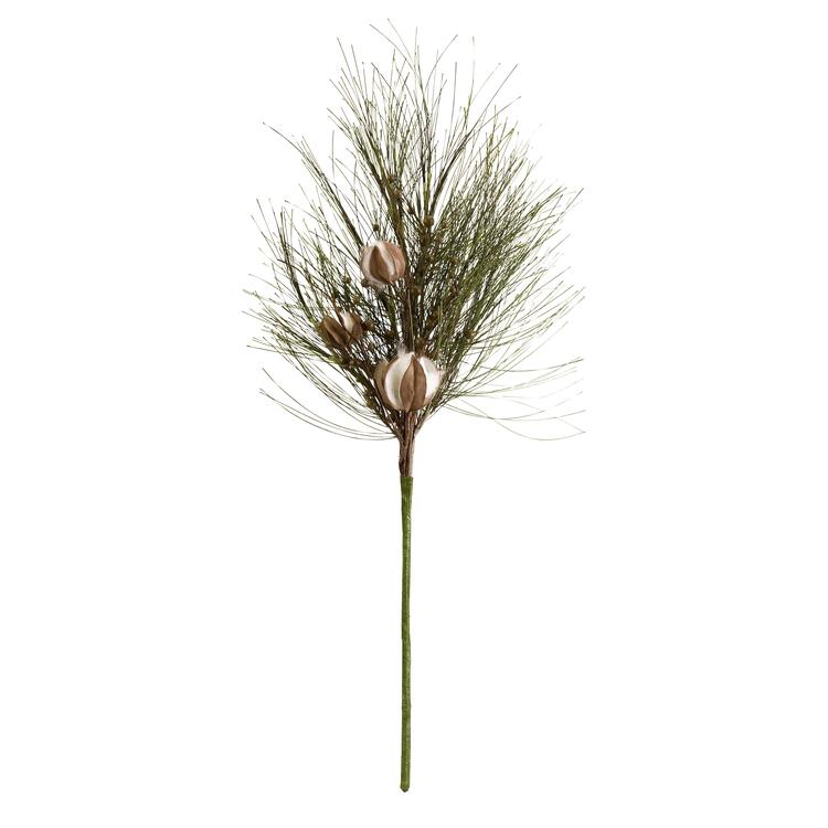 Rustic Pine Needle & Cotton Decor Bundle - IMAX - OJCommerce.com