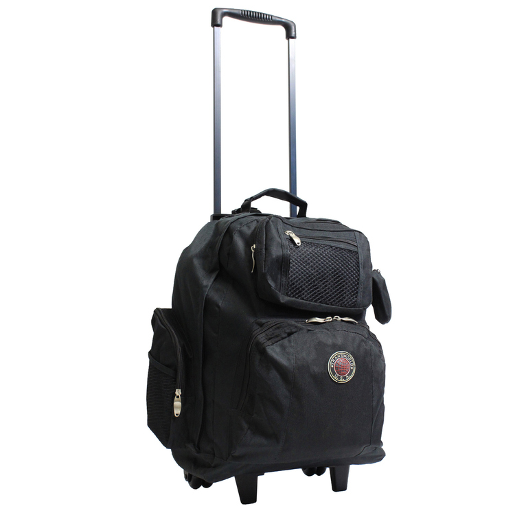 Transworld Deluxe 22-Inch Carry-On Rolling Backpack - Black ...