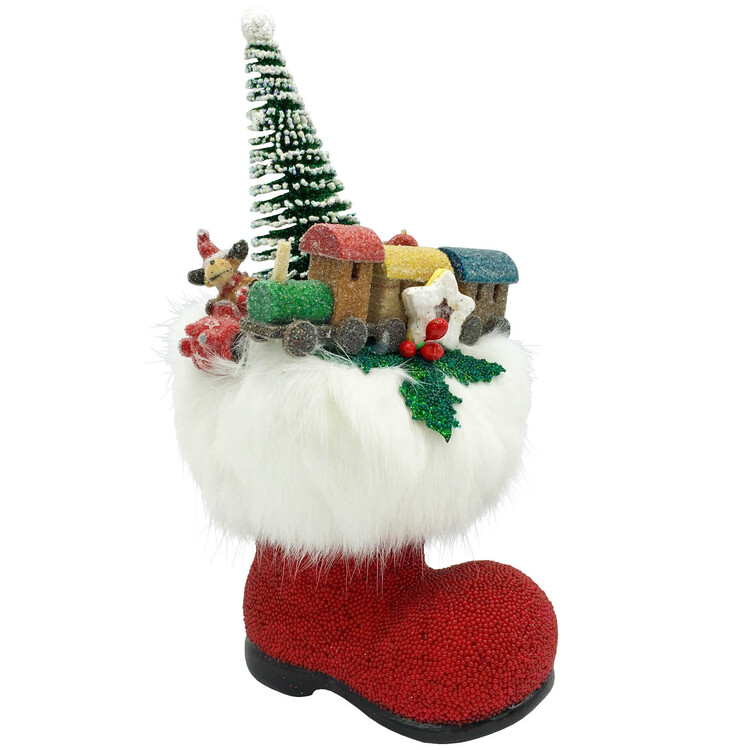 Red Beaded Paper Mache Boot with Ornaments - Handcrafted in Germany ...