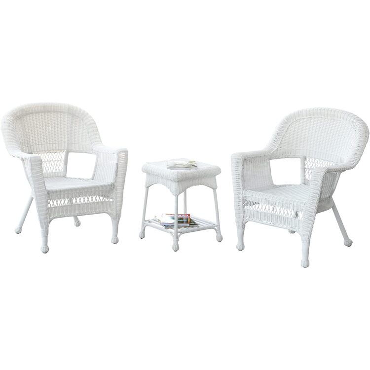 Jeco 3 Piece Resin Wicker Patio Conversation Set in Espresso ...