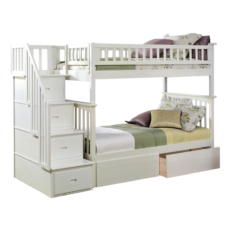 AFI Columbia Staircase Bunk with Turbo Charger and Urban Bed Drawers ...