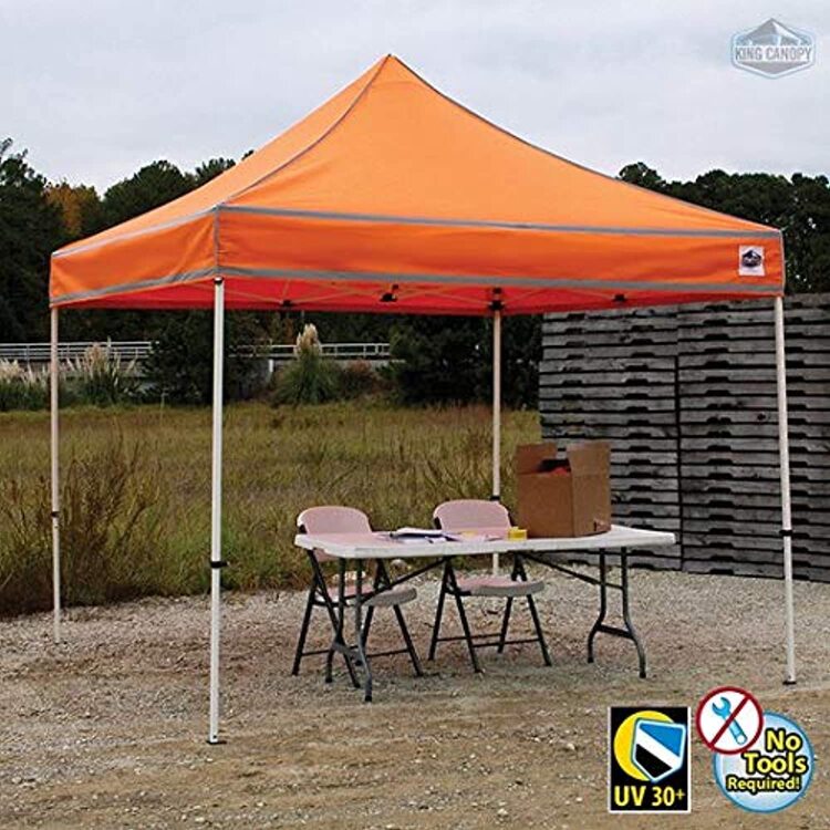 King Canopy ATHENA 10X10 WHITE FRAME Instant Pop Up Tent w/ HI-VIS ...