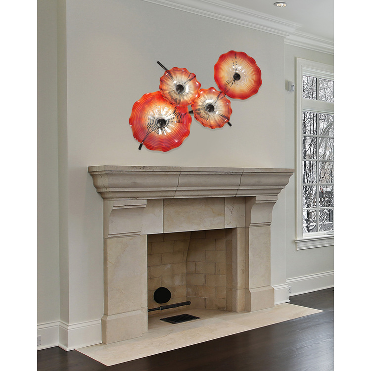 Hand Blown Art Glass Wall Décor - Favrile Style 4 Pieces - Dale Tiffany ...