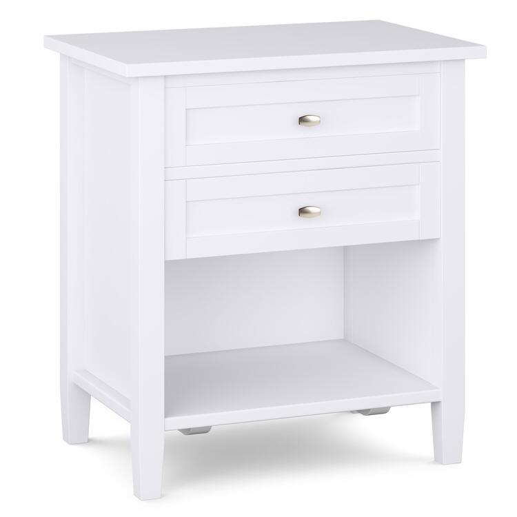 Solid Wood Transitional Bedside Nightstand Table 24 Wide Hickory Brown ...