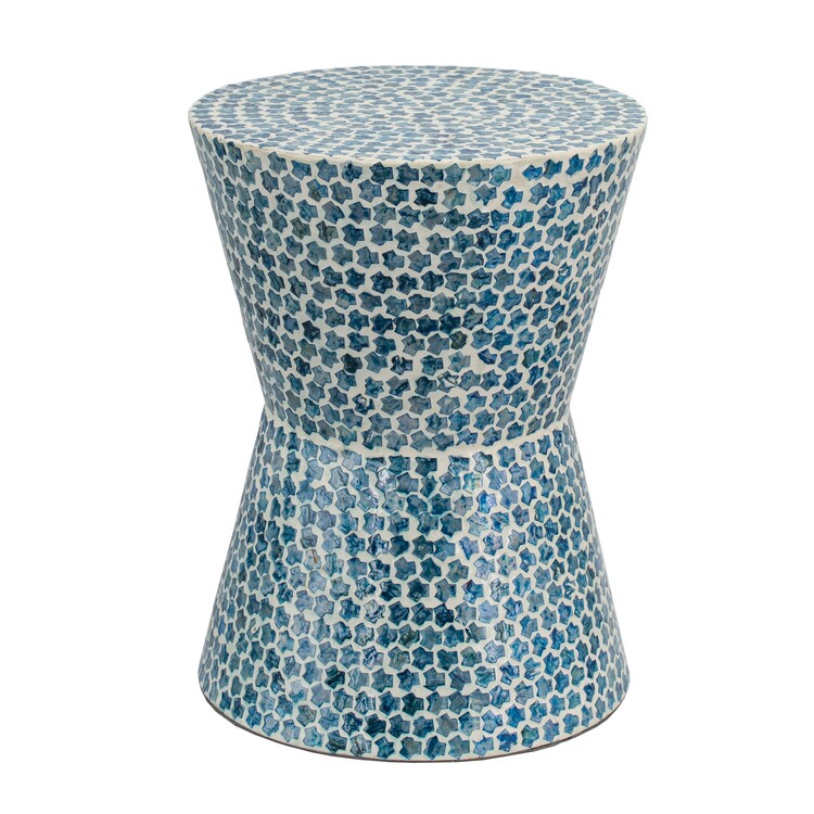 BenJara Ivy 20 Inch Luxury Accent Table Stool, Mosaic Tile Pattern ...
