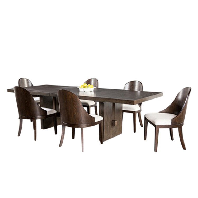 BenJara Mordy 7pc Dining Table Set, 72-90 Inch Expandable Leaf, 6 ...